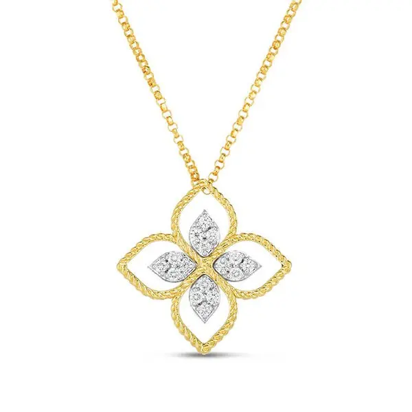 Roberto Coin 18k Gold Diamond Flower Pendant Necklace - Tt