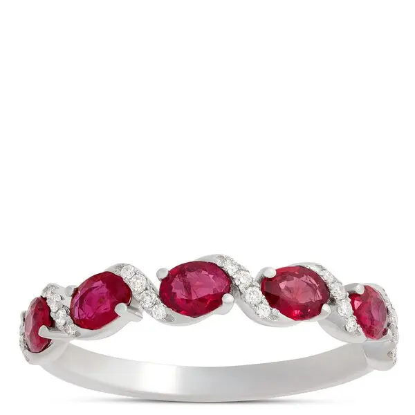 Benbridge Oval Ruby And Diamond Ring - Red