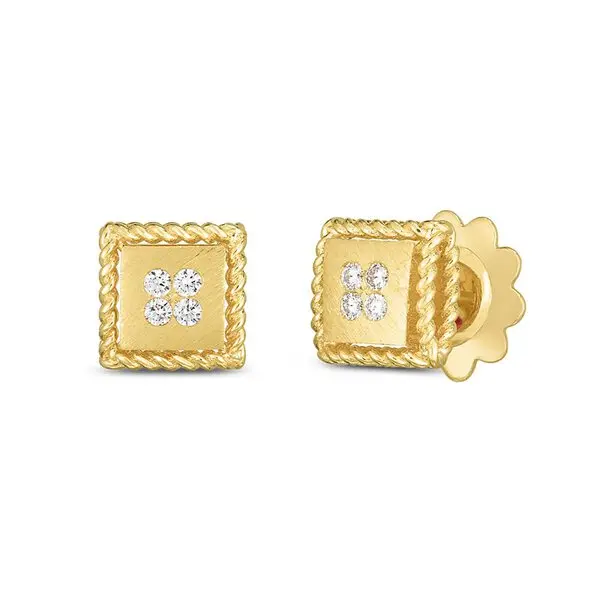 Roberto Coin Palazzo Ducale Diamond Stud Earrings - Yg
