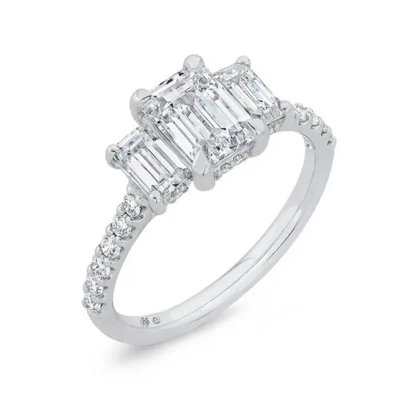 BELLA PONTE Three Stone Emerald Cut Diamond Ring - Wg