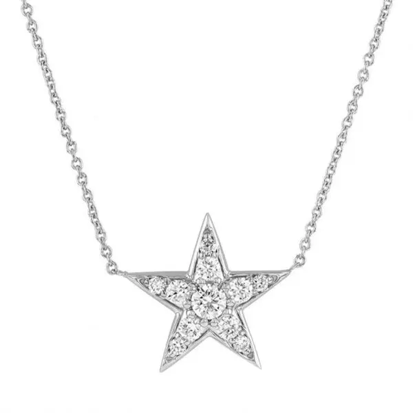 Roberto Coin 18k White Gold Diamond Star Pendant Necklace - Wg