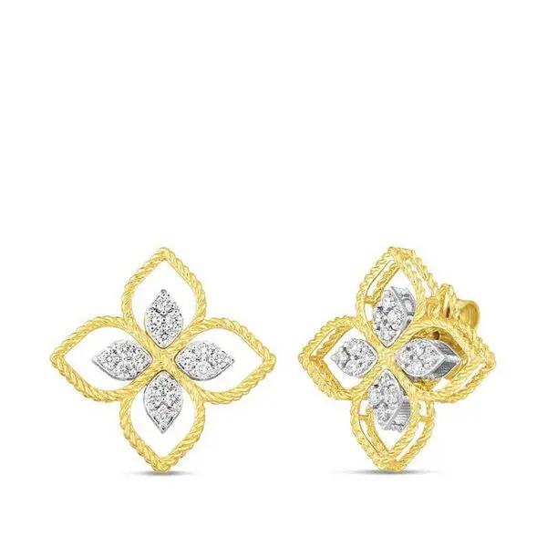 Roberto Coin Principessa Diamond Flower 18k Earrings - Tt