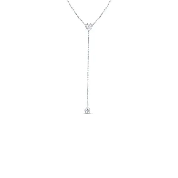 Roberto Coin 18k White Gold Diamonds The Inch Dangle Bezel Necklace - Wg