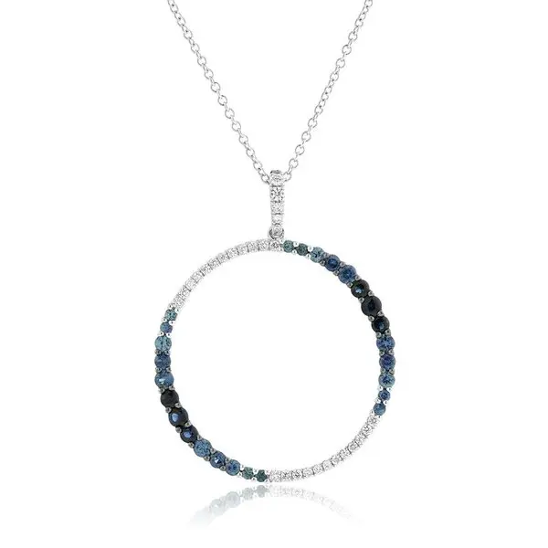 Benbridge Sapphire & Diamond Circle Pendant Necklace - Blue