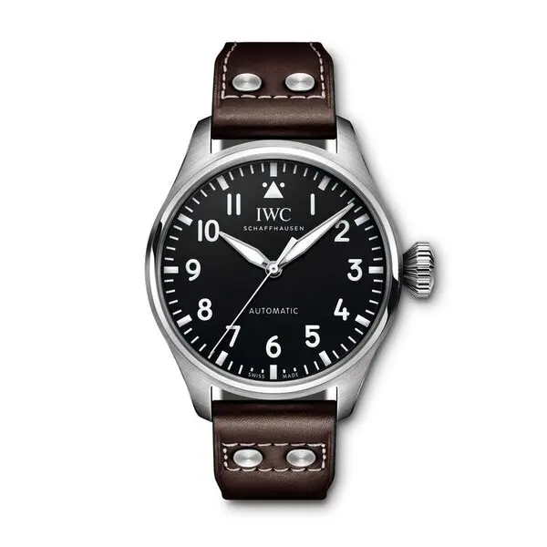 IWC SCHAFFHAUSEN Big Pilot's Watch 43 Black Dial Leather - Stainless Steel