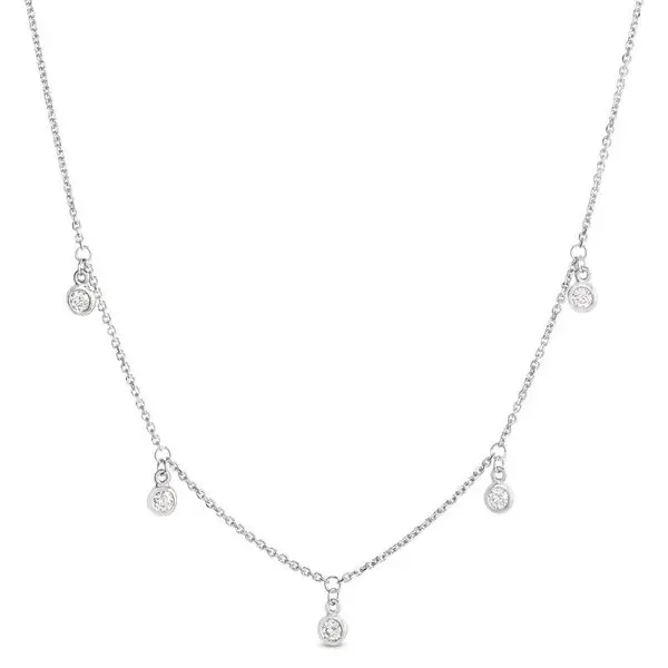 Benbridge 14k White Gold 5 Bezel Diamond Dangle Necklace - Wg