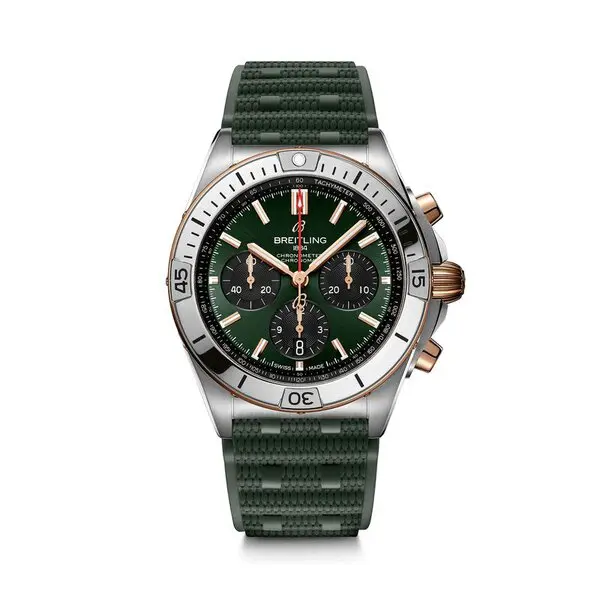 Breitling Chronomat B01 42 Rouleaux Rubber Strap Dial - Green