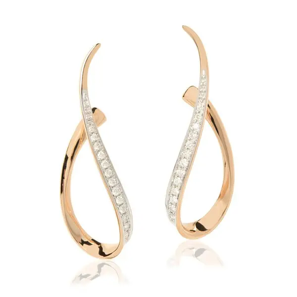 Benbridge Diamond Loop Dangle Earrings - Rg