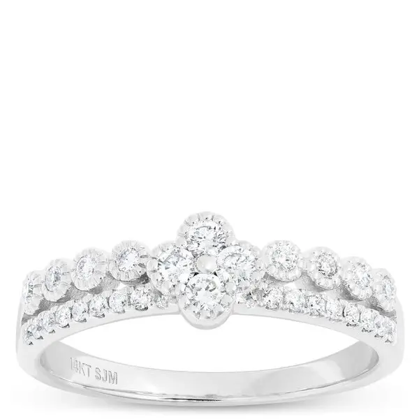 Benbridge Two-row Diamond Cluster Ring - Wg