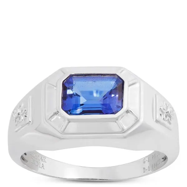 Benbridge Octagon Tanzanite And Diamond Ring - Blue