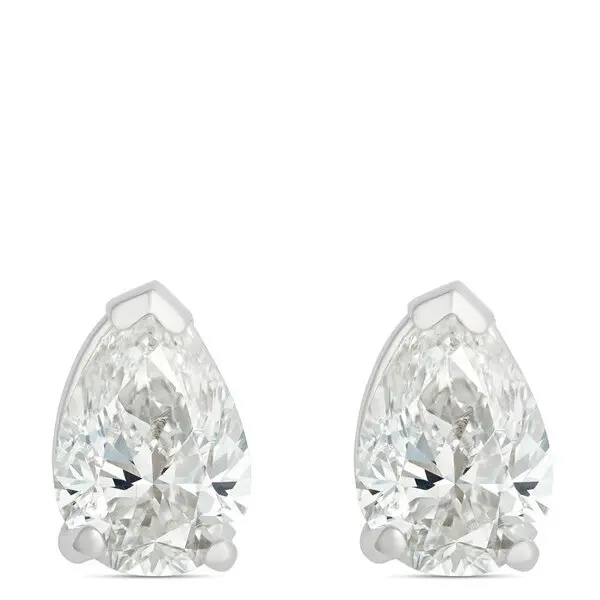 Benbridge 1 Ctw Pear Diamond Solitaire Stud Earrings - G-h