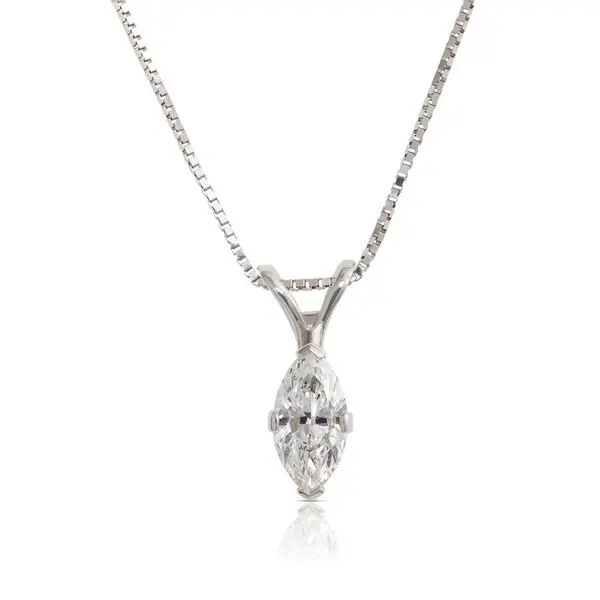 Benbridge 1/3 Ct. Marquise Diamond Solitaire Pendant - Wg