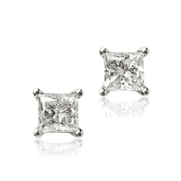 Benbridge Princess Cut Diamond Stud Earrings - H-j