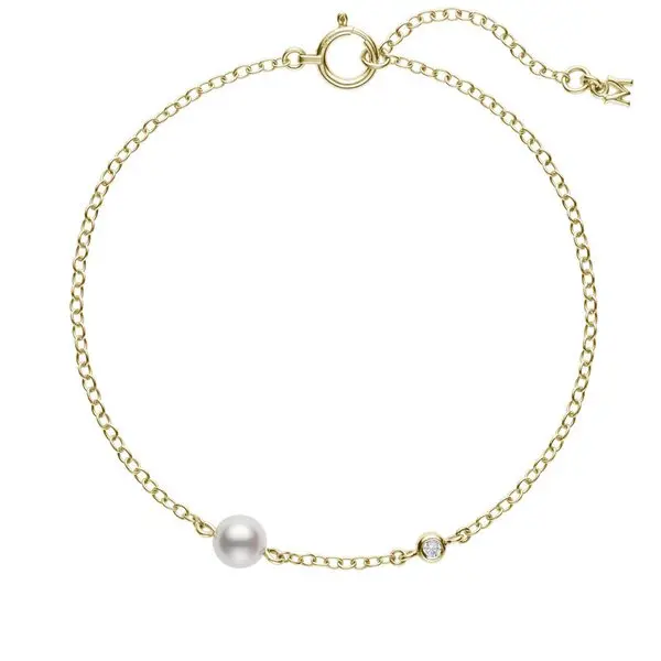 Mikimoto Akoya Pearl And Diamond Bracelet - White