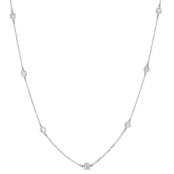 Benbridge Round Diamond Stations Necklace - Wg