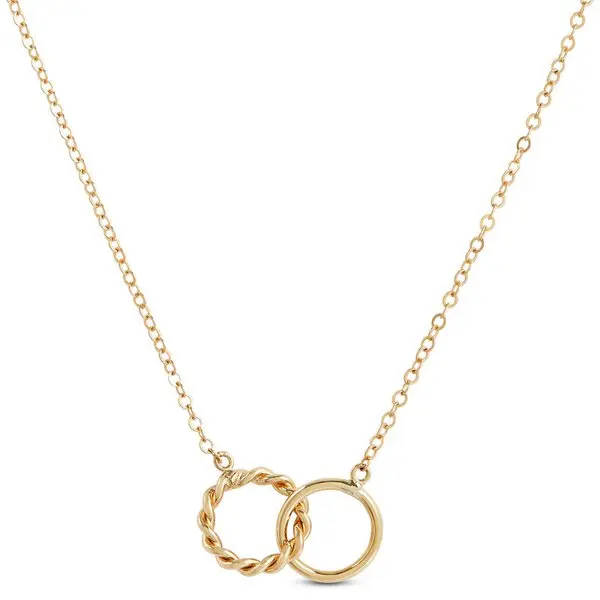 Benbridge Interlocking Double Twist Ring Necklace - Yg