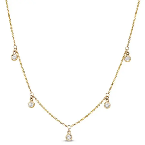 Benbridge 5 Diamond Stationary Pendant Necklace - Yg