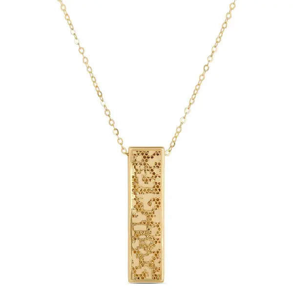 Benbridge 14k Yellow Gold Embroidered Bar Pendant Necklace - Yg