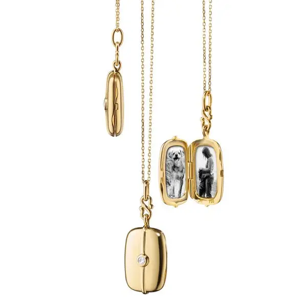 Monica Rich Kosann Slim 'skye' Locket Necklace - Yg