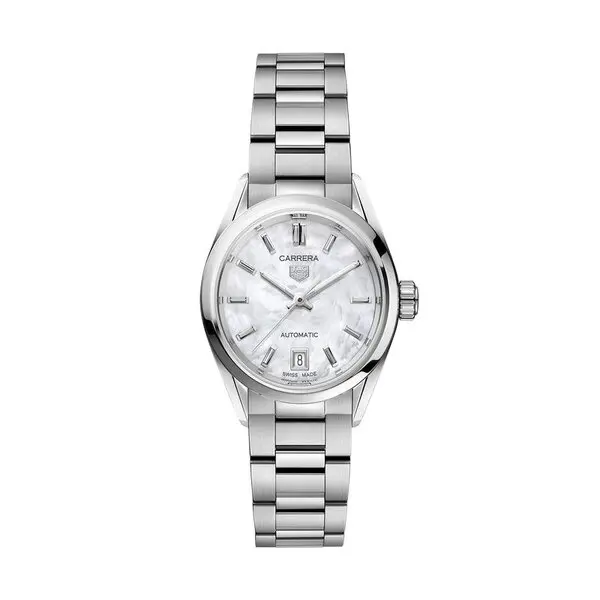 Tag Heuer Carrera Automatic Watch With Marble Dial, 29mm - Stainless Steel