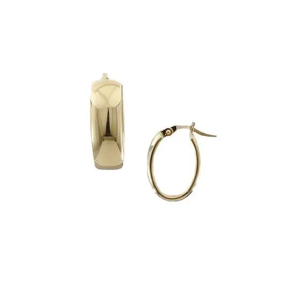 Roberto Coin 18k Gold Wide Oval Hoop Earrings - Yg