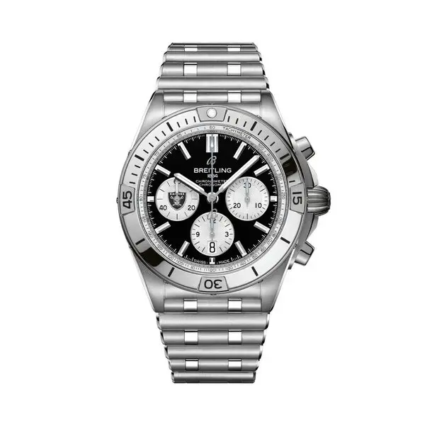 Breitling Chronomat B01 42 Nfl Las Vegas Raiders Edition Watch - Stainless Steel