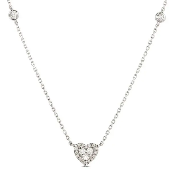 Benbridge Diamond Heart Pendant Necklace In 14k White Gold - Wg