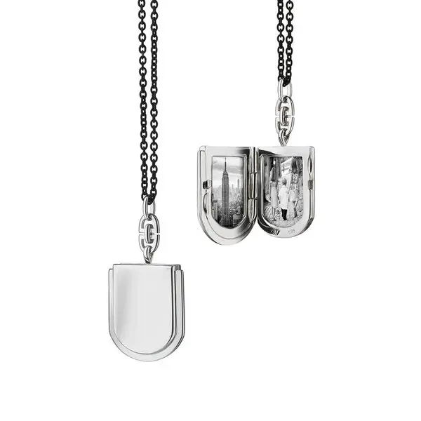 Monica Rich Kosann Horseshoe Locket Necklace With Curb Bail - Mixed Metals