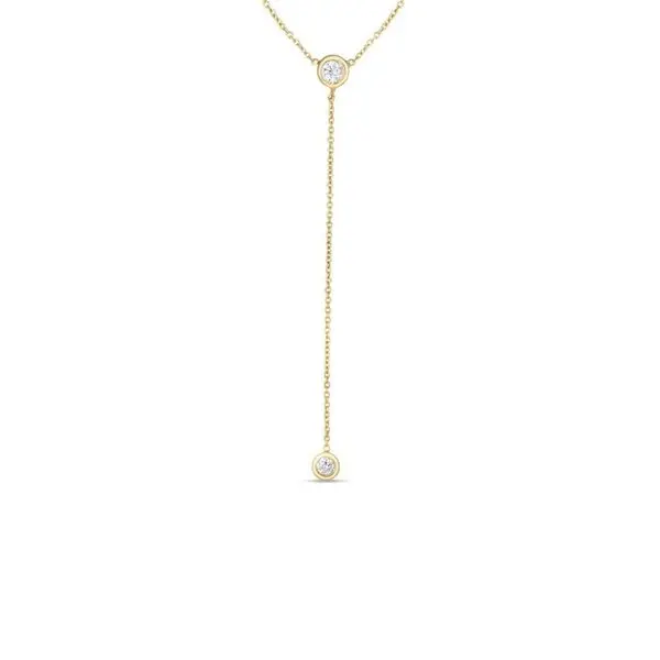 Roberto Coin 18k Yellow Gold Diamonds The Inch Dangle Bezel Necklace - Yg