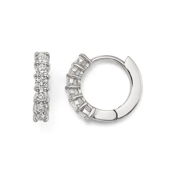 Roberto Coin Perfect Diamond Hoop Earrings - Wg
