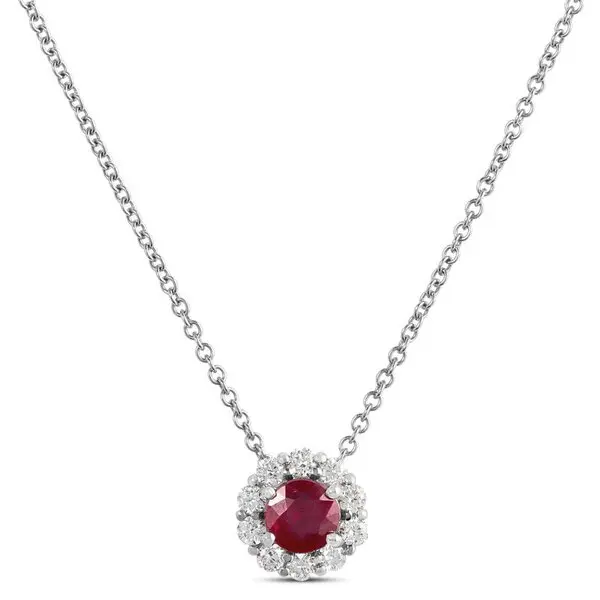 Benbridge Ruby And Diamond Pendant Necklace - Red