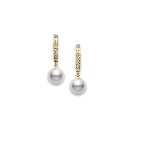 Mikimoto Akoya Pearl And Diamond Earrings - White