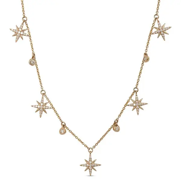 Benbridge Diamond Star Dangle Necklace In 14k Yellow Gold - Yg