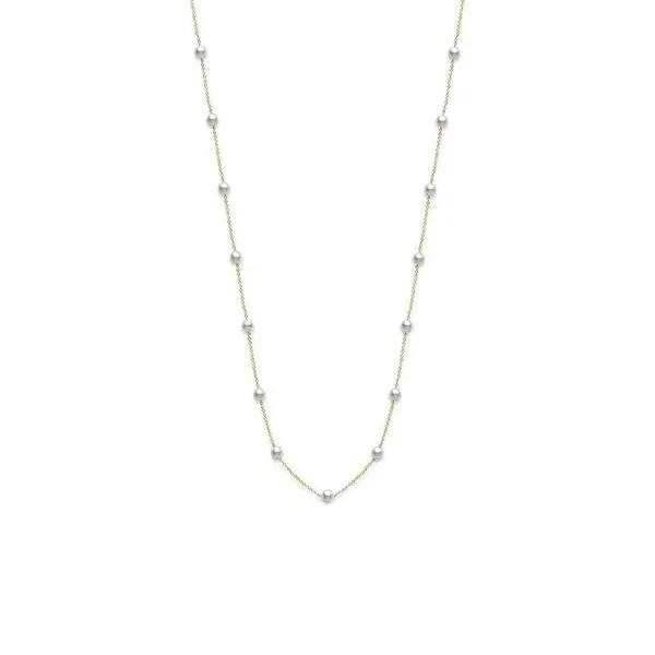 Mikimoto Akoya Cultured Pearl Station 18k Necklace - White