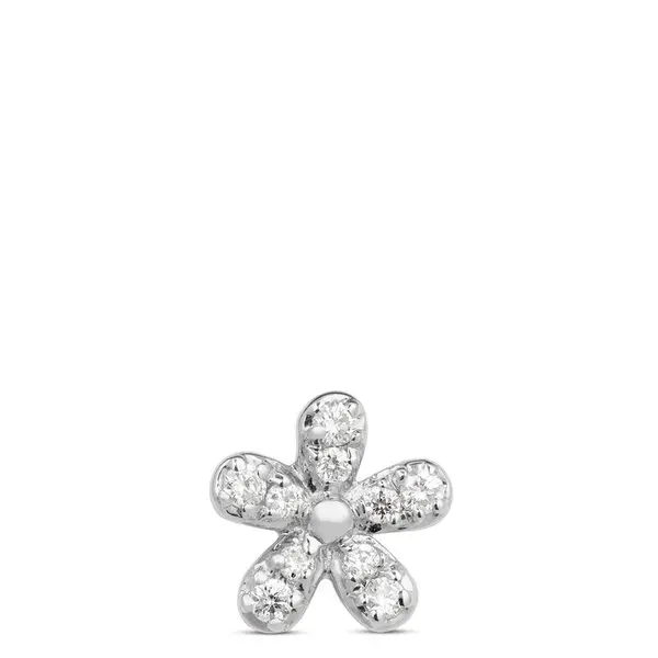Benbridge Diamond Flower Single Stud Earring - Wg