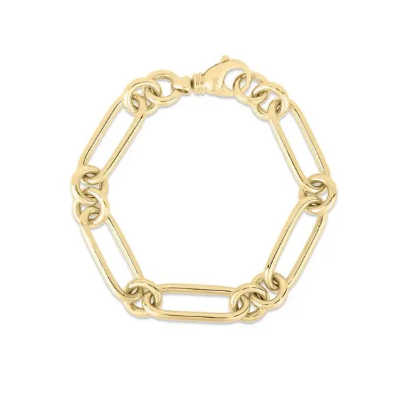 Roberto Coin 18k Yellow Gold Alternating Link Bracelet - Yg