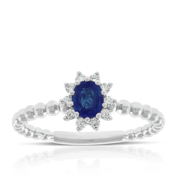 Benbridge Oval Sapphire And Diamond Ring - Blue