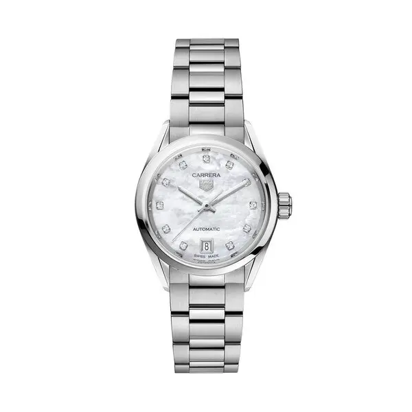 Tag Heuer Carrera Calibre 9 Automatic Mother Of Pearl Watch, 29mm - Stainless Steel