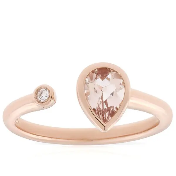 Benbridge Rose Gold Morganite And Diamond Ring - Pink