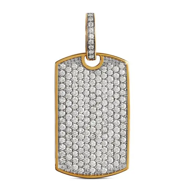 Benbridge 14k Yellow Gold Diamond Dog Tag Pendant - Yg