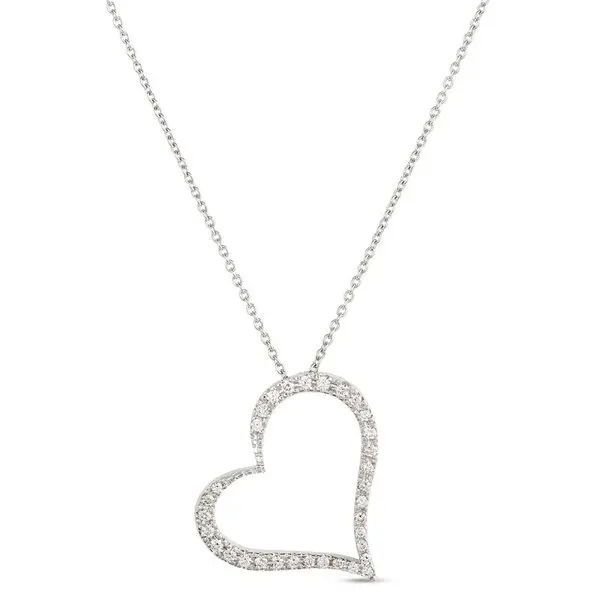 Roberto Coin Tiny Treasures Diamond Heart Necklace - Wg