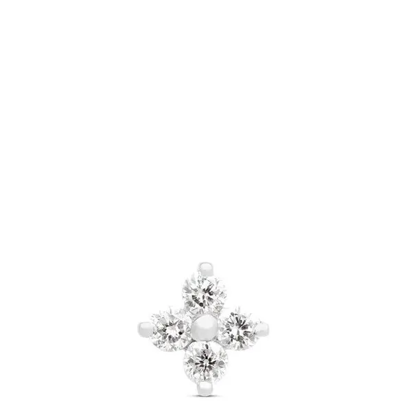 Benbridge Four Diamond Flower Single Stud Earring - Wg