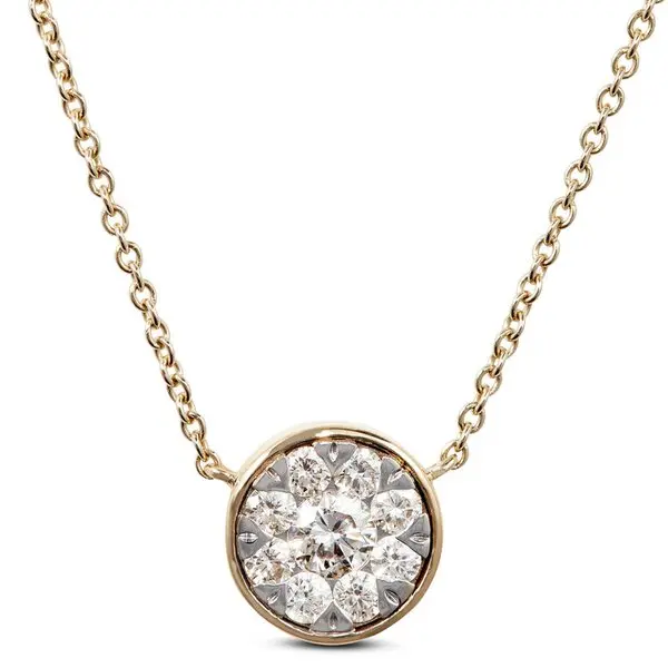 Benbridge 14k Gold Diamond Cluster Pendant Necklace - Tt