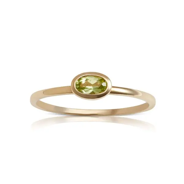 Benbridge Bezel Set Oval Peridot 14k Ring - Green