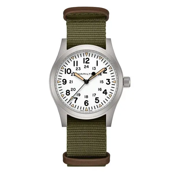Hamilton Khaki Field White Nato Mechanical Watch, 42mm - Stainless Steel