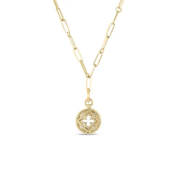 Roberto Coin 18k Yellow Gold Diamond Medallion Pendant Necklace - Yg