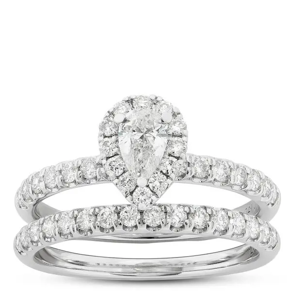Benbridge Pear-cut Diamond Bridal Set In 14k White Gold - Wg