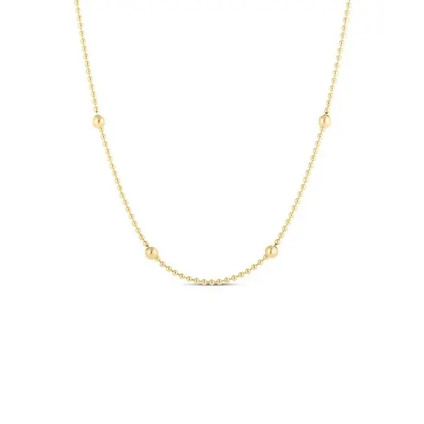 Roberto Coin 18k Yellow Gold Beaded Chain Necklace - Yg