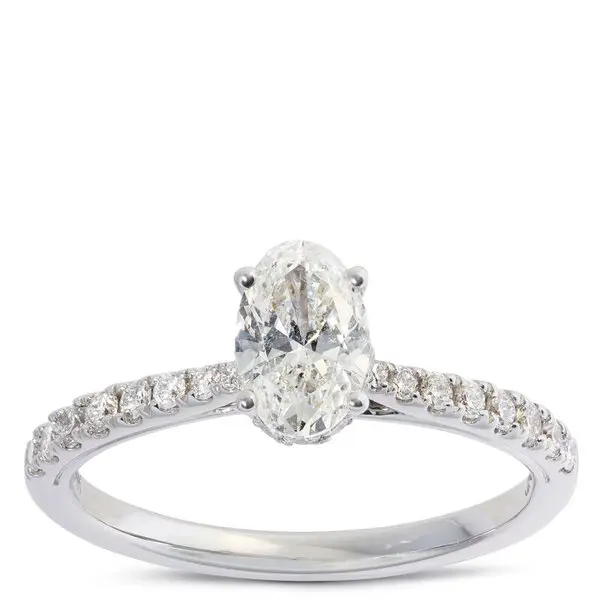 Benbridge Oval Cut Diamond Engagement Ring In 14k White Gold - Wg