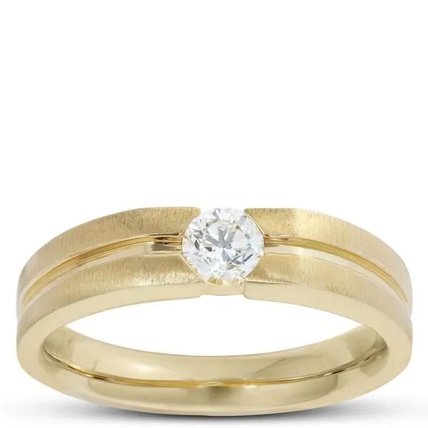 Benbridge Gents Negative Channel Diamond Ring In 18k Yellow Gold - Yg